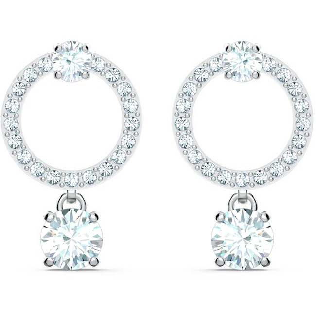 Swarovski Attract Circle Ohrstecker, weiss, rhodiniert