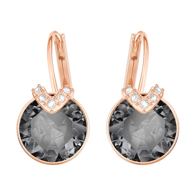 Swarovski Bella V Ohrringe, grau, rosé vergoldet
