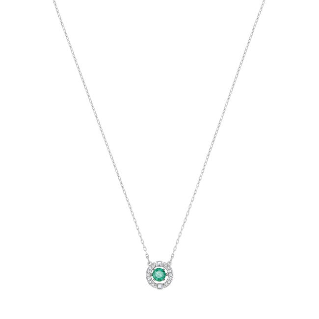 Swarovski Sparkling Dance Round Halskette, grün, rhodiniert