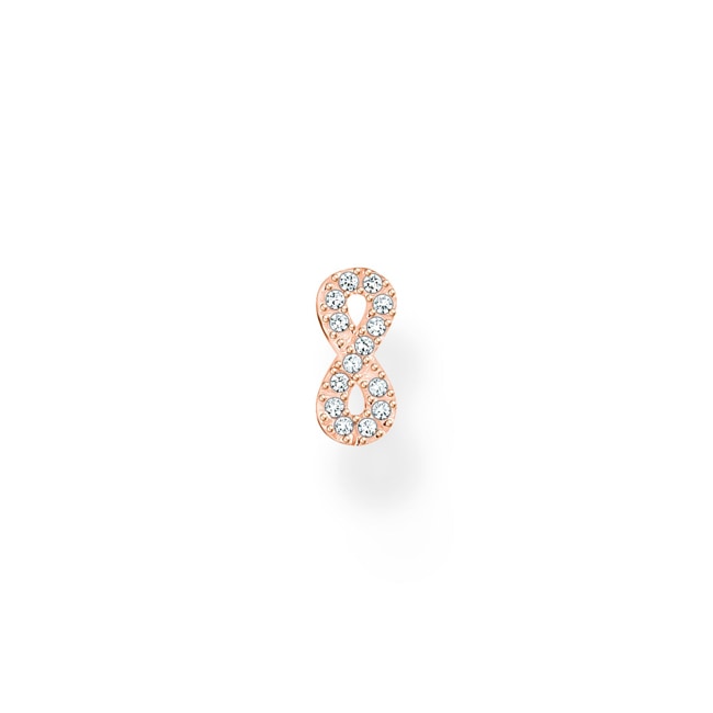 Thomas Sabo Einzel Ohrstecker Infinity mit weissen Steinen Rosé