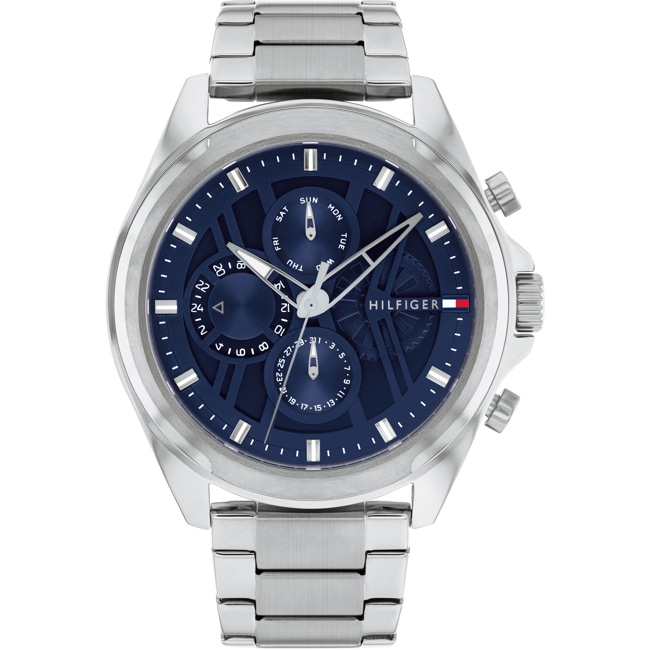 Tommy Hilfiger Jax Day Date Silbrig / Blau | 1710656